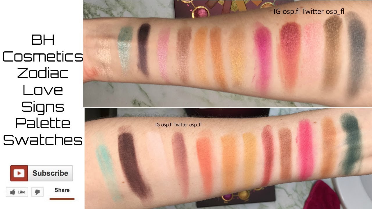 BH Cosmetics Zodiac Love Signs Swatches! - YouTube
