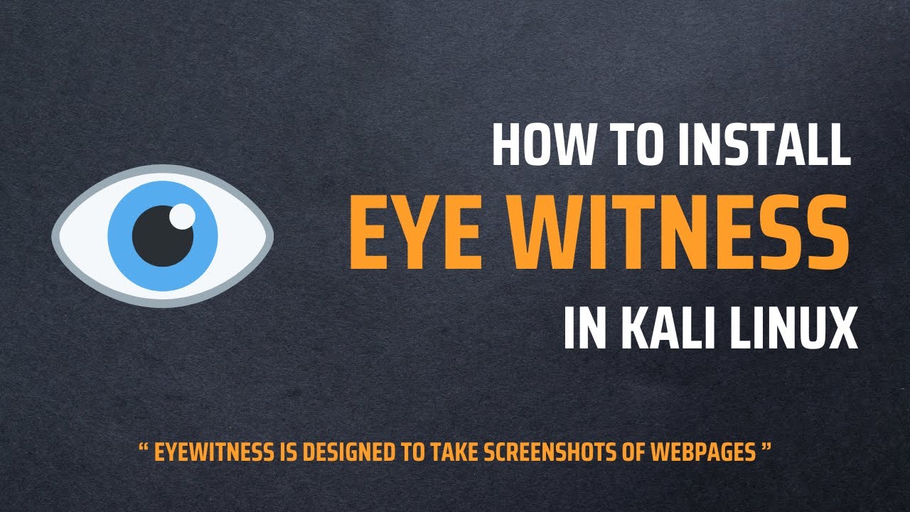 How To Install Eye Witness in Kali Linux | Null Minds - YouTube