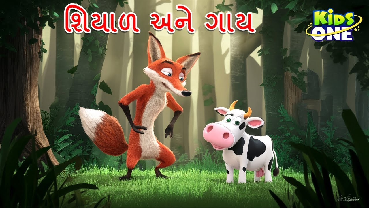 શિયાળ અને ગાય | The Fox And Cow Story | Gujarati Moral Story | Gujarati ...