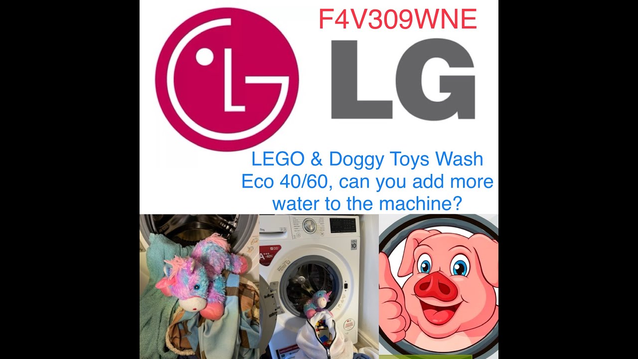LG F4V309WNE Washing Machine, Lego & Doggy Toys Eco 40/60 - YouTube