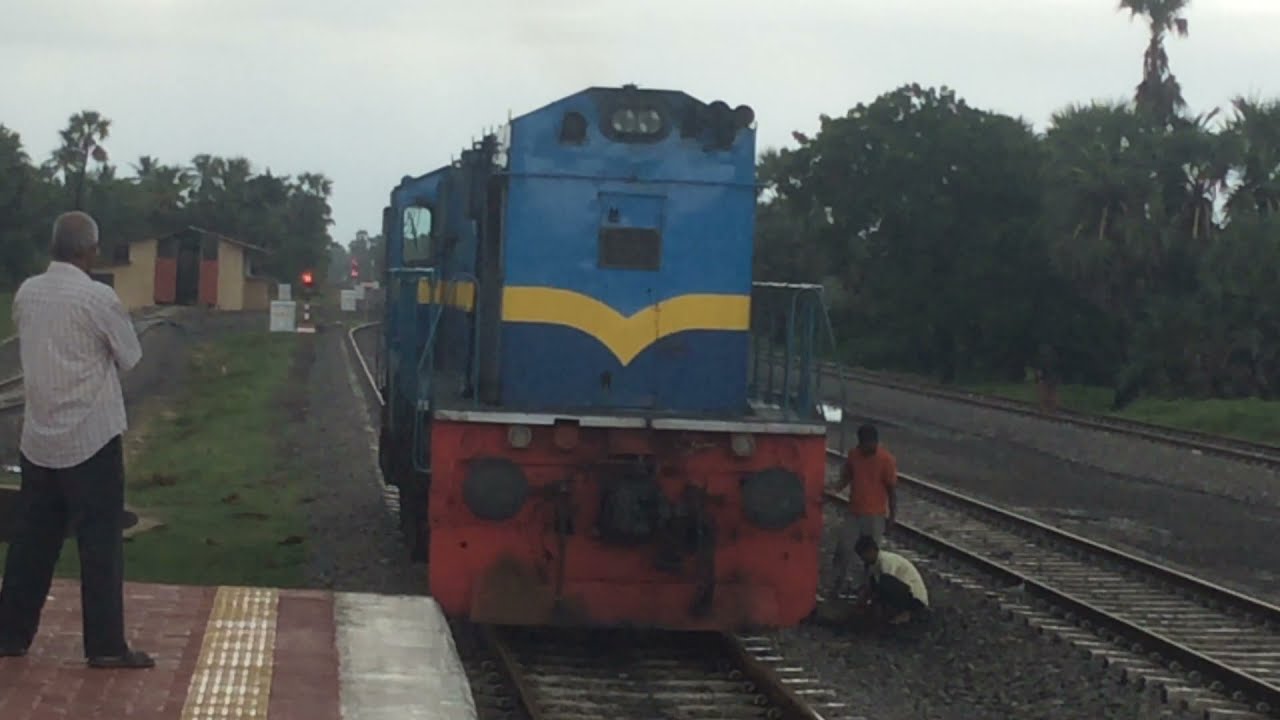 Srilankan train engine change in palai . - YouTube