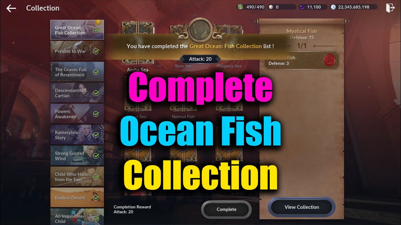 Black Desert Mobile Complete Ocean Fish Collection & CP Gain - YouTube
