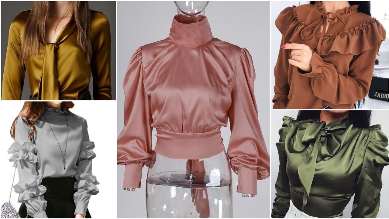 New Silk Satin Top Designs/Silk organza Blouse Top Designs/Tops For ...