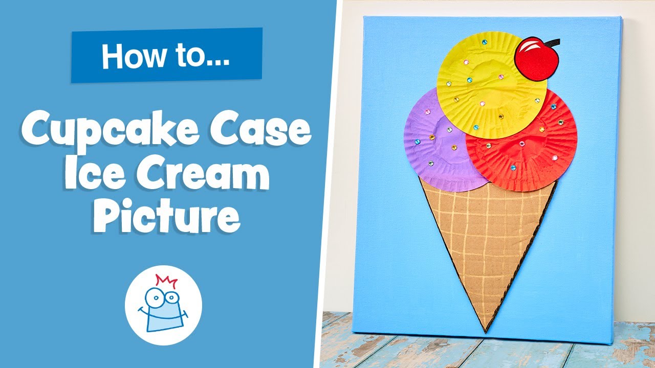 How to make a Cupcake Case Ice cream Picture | Baker Ross - YouTube