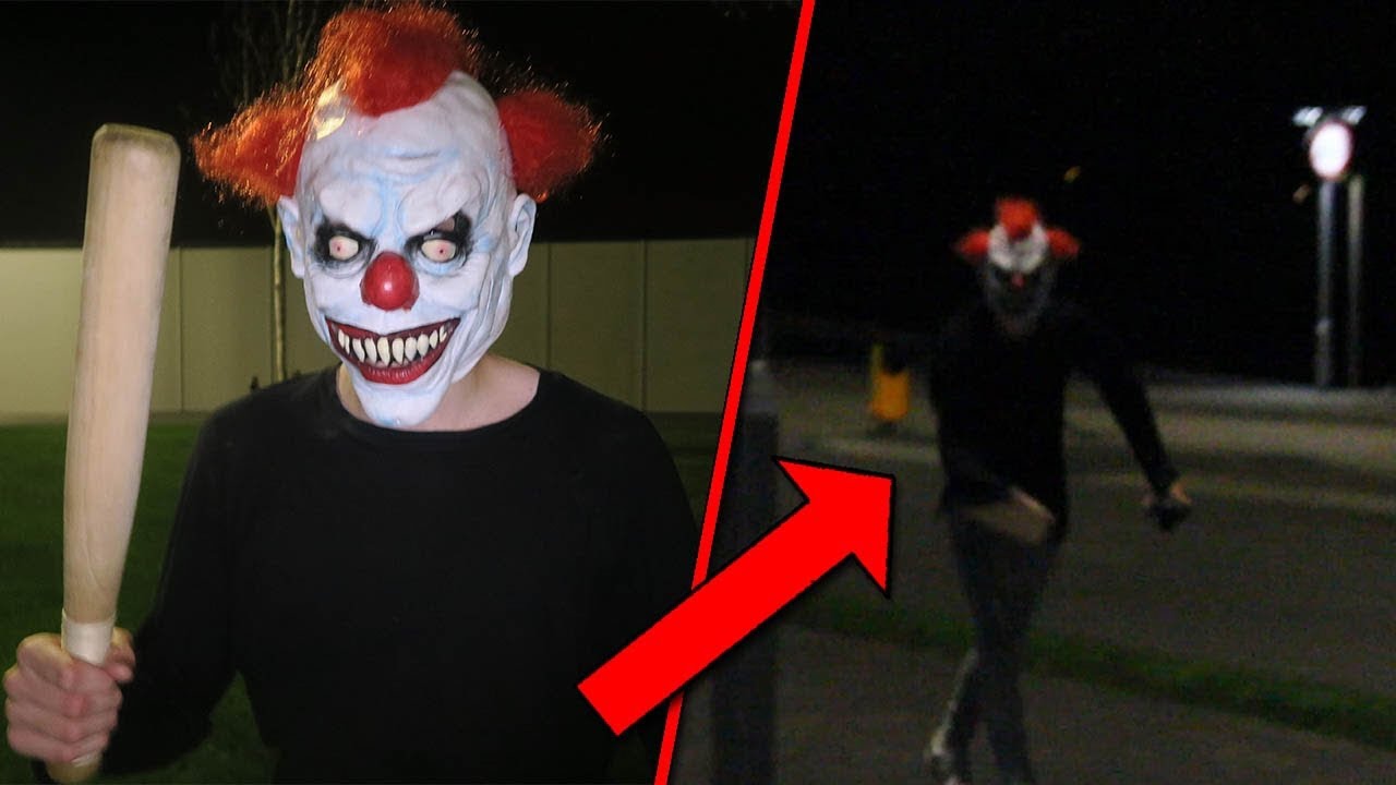 SCARY KILLER CLOWN CHASES ME AROUND IN THE WOODS *WARNING* - YouTube