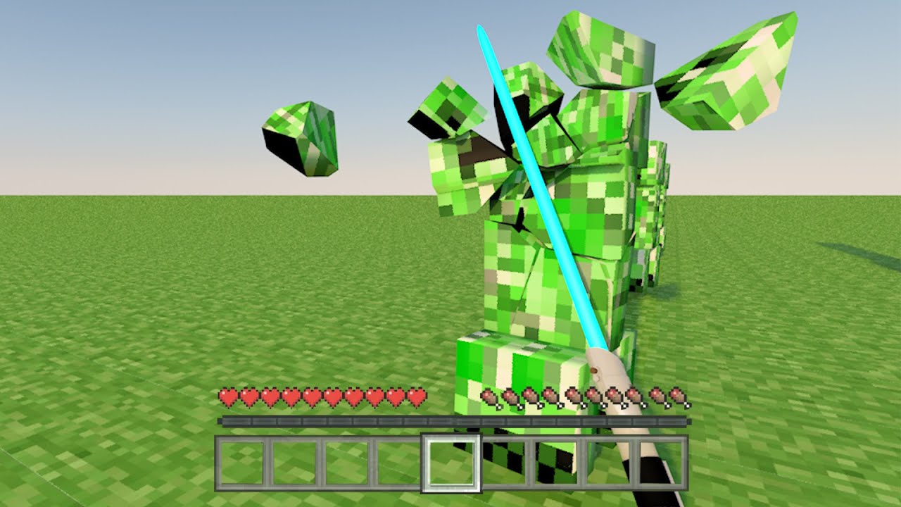 Minecraft Lightsaber Mod | Minecraft Realistic Physics Simulation - YouTube