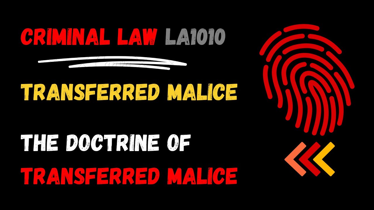 The Doctrine of Transferred Malice | Criminal law #laws #criminal # ...