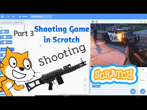 Shooter Game in scratch | How to make a shooting game in scratch Part 3 ...
