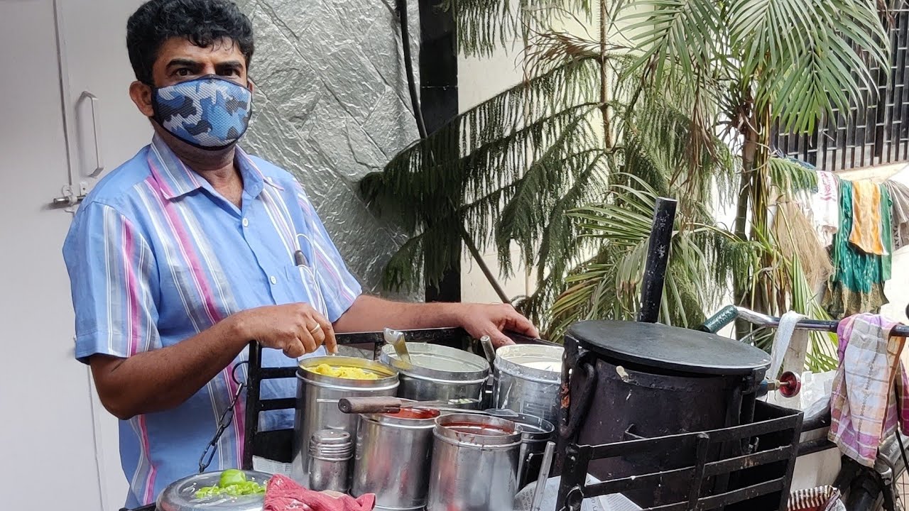 Indian First Running Cycle Pizza Dosa Wala | Indian Street Food - YouTube