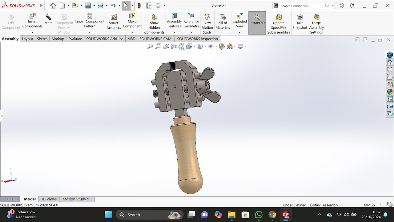 Vidio Tutorial SolidWorks Hand Vise Proyek UTS CAD CAM #MesinUPNJatim ...