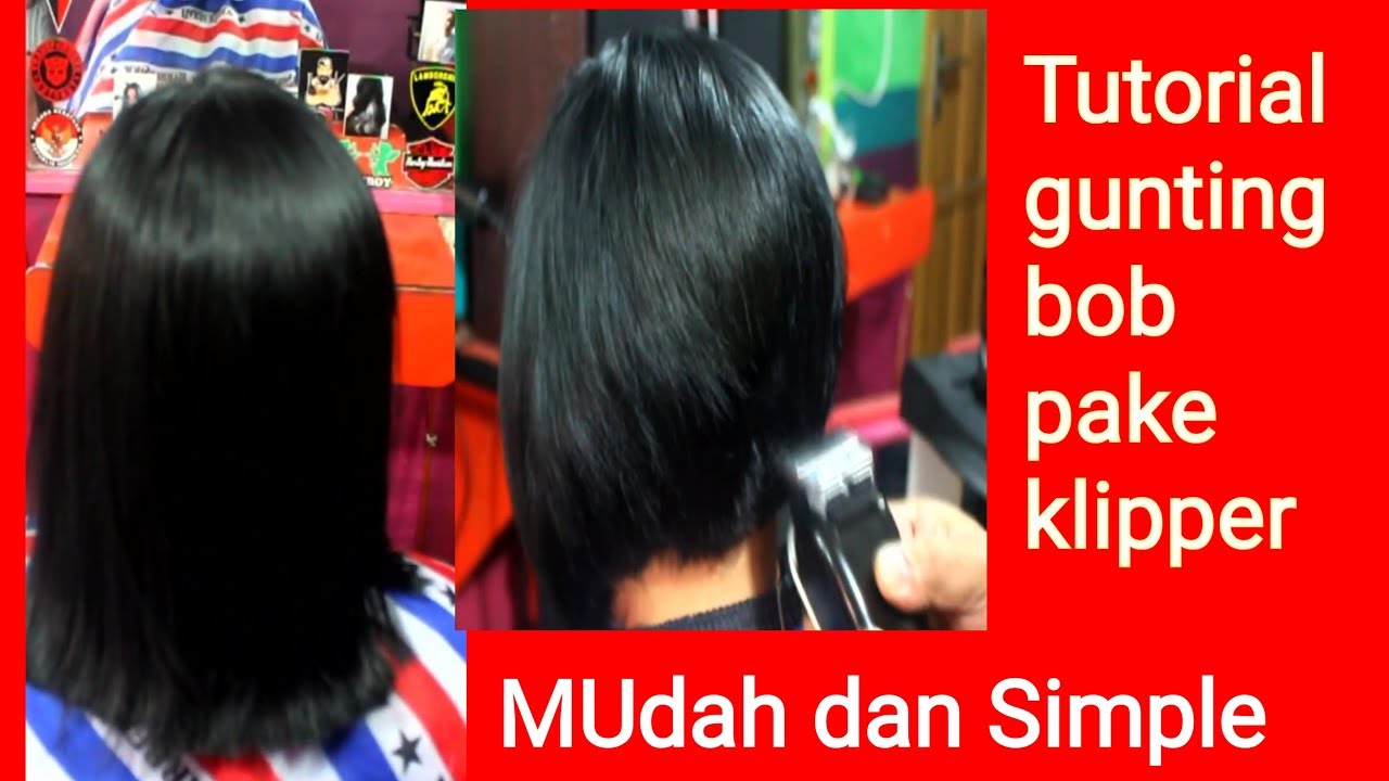 Gunting rambut Bob Concave sudah Rebonding(Tutorial gunting Bob Concave ...