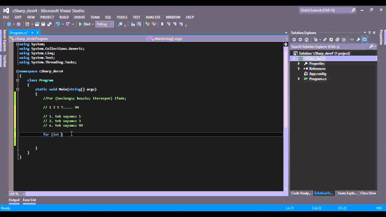 C# Ders 4 - For Döngüsü - YouTube