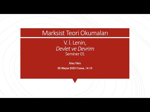 Lenin, Devlet ve Devrim - 1. Seminer