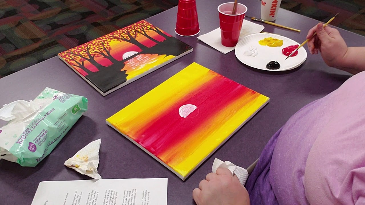 Kids Paint Night 11/10/20 Fall Trees - YouTube