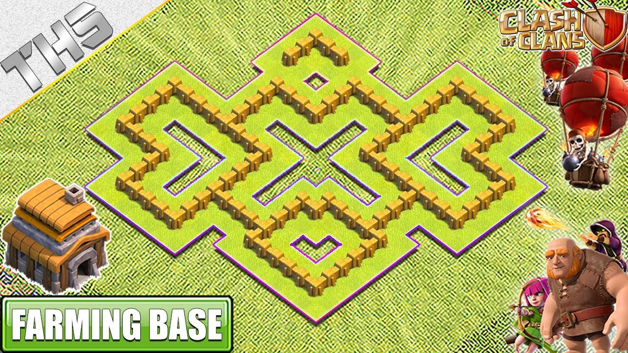NEW BEST TH5 Base 2019 with COPY LINK - Clash of Clans - YouTube