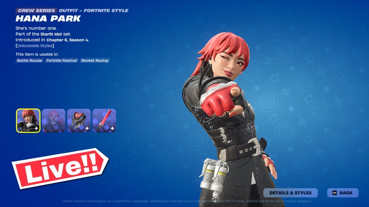 🔴*NEW* FORTNITE HANA CREW SKIN ITEM SHOP OUT NOW September 30! (Chapter ...