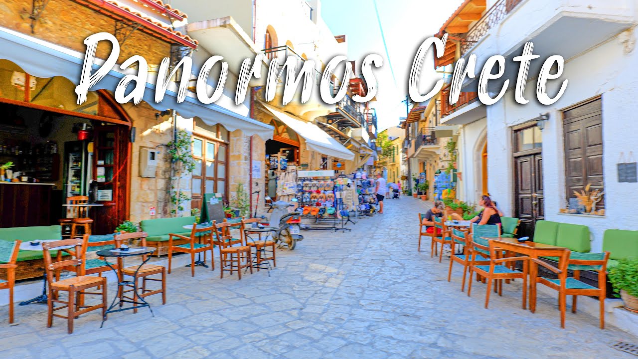 Crete Greece, Panormos, walking tour in 4K, Greece 2022 - YouTube