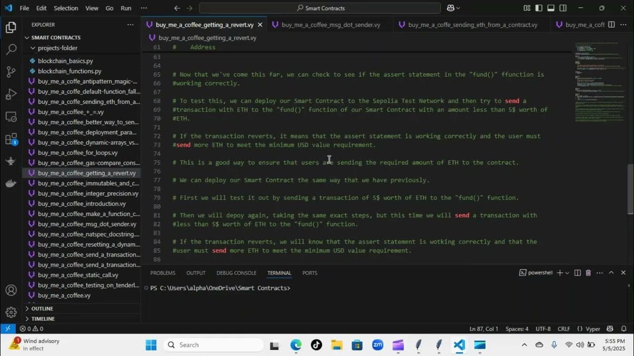 Python Papi / Smart Contracts - Vyper Moccasin Buy Me Coffee Getting A Revert - Day 1 - YouTube