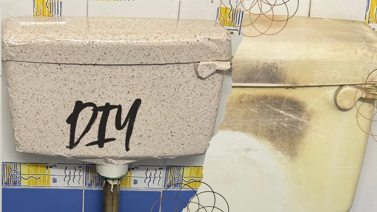 DIY project to convert a stained old flush tank - YouTube