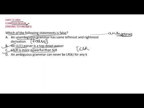 Compiler Design GATE CSE PYQ 2001 - YouTube