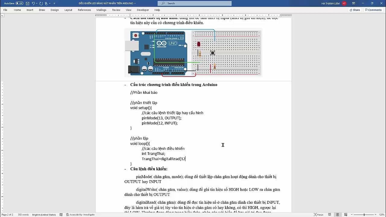 Dùng Nút Nhấn Điều Khiển Đèn Led Trong Arduino - YouTube