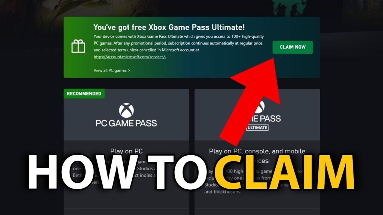 How To Claim Xbox Game Pass Free for everyone - YouTube