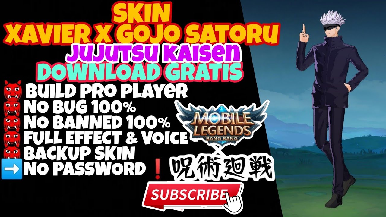 👹Script Skin XAVIER GOJO SATORU JUJUTSU KAISEN No Password Free ...