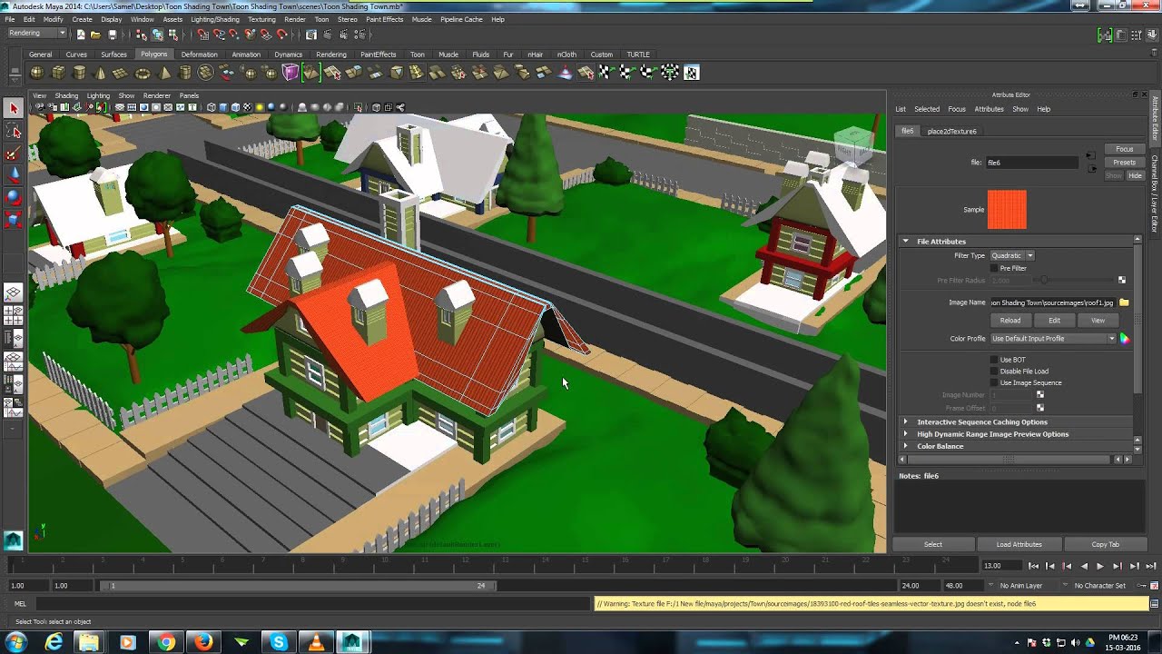 How to set up toon shading (Cartoon scene) with outline in 3D Maya ...