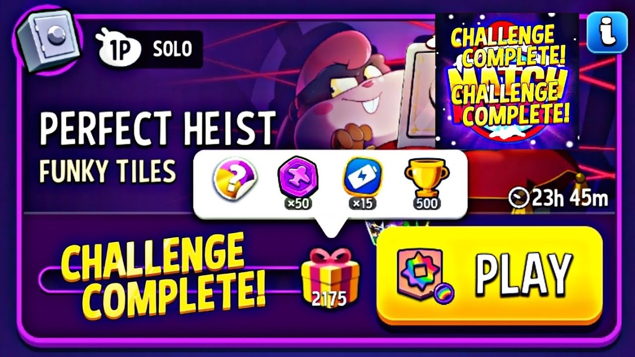 funky tiles rainbow perfect heist solo challenge match master gameplay. - YouTube