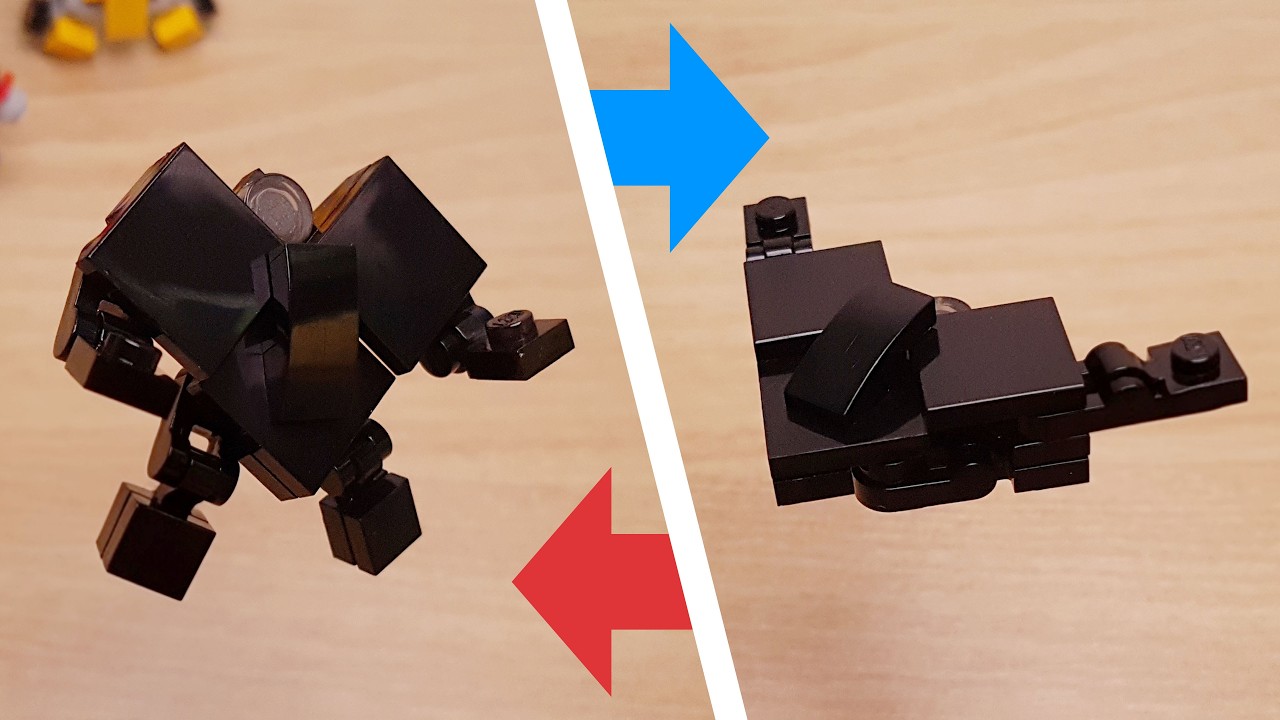 Mini LEGO brick Stealth Fighter transformer robot - Shadow Striker # ...