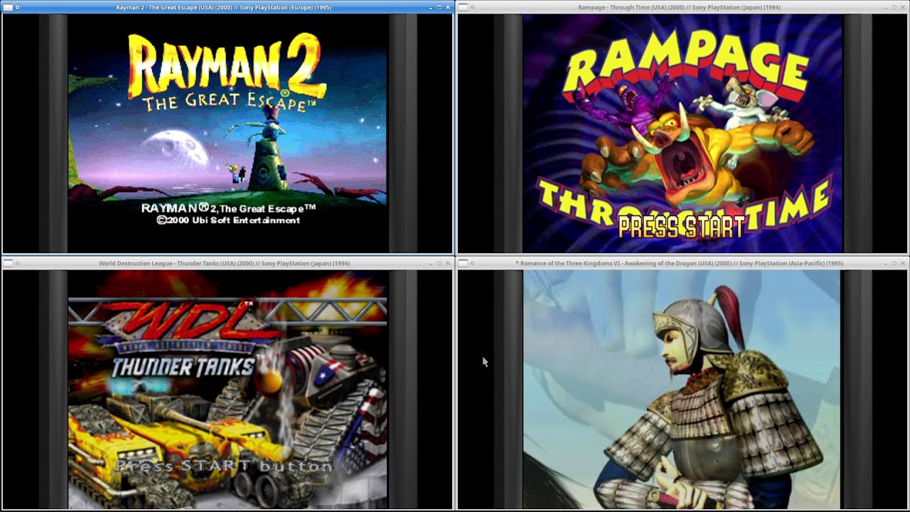 All the attract modes of year 2000 PlayStation games in MAME - YouTube