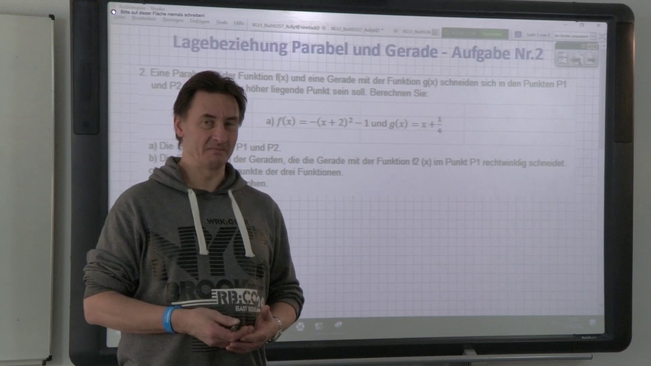 Mathe mit Martin 006 - Lagebeziehung einer Geraden zu einer Parabel ...