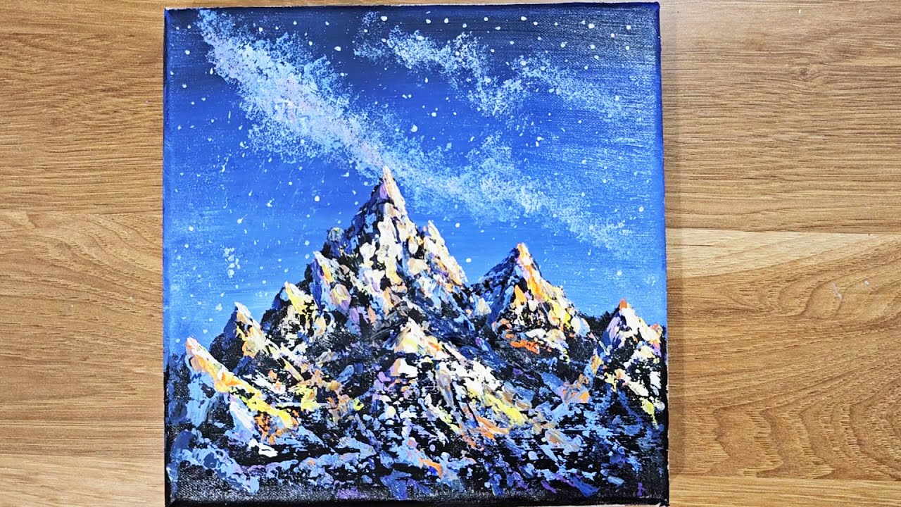 Snowy Mountain Painting | Acrylic Painting - YouTube