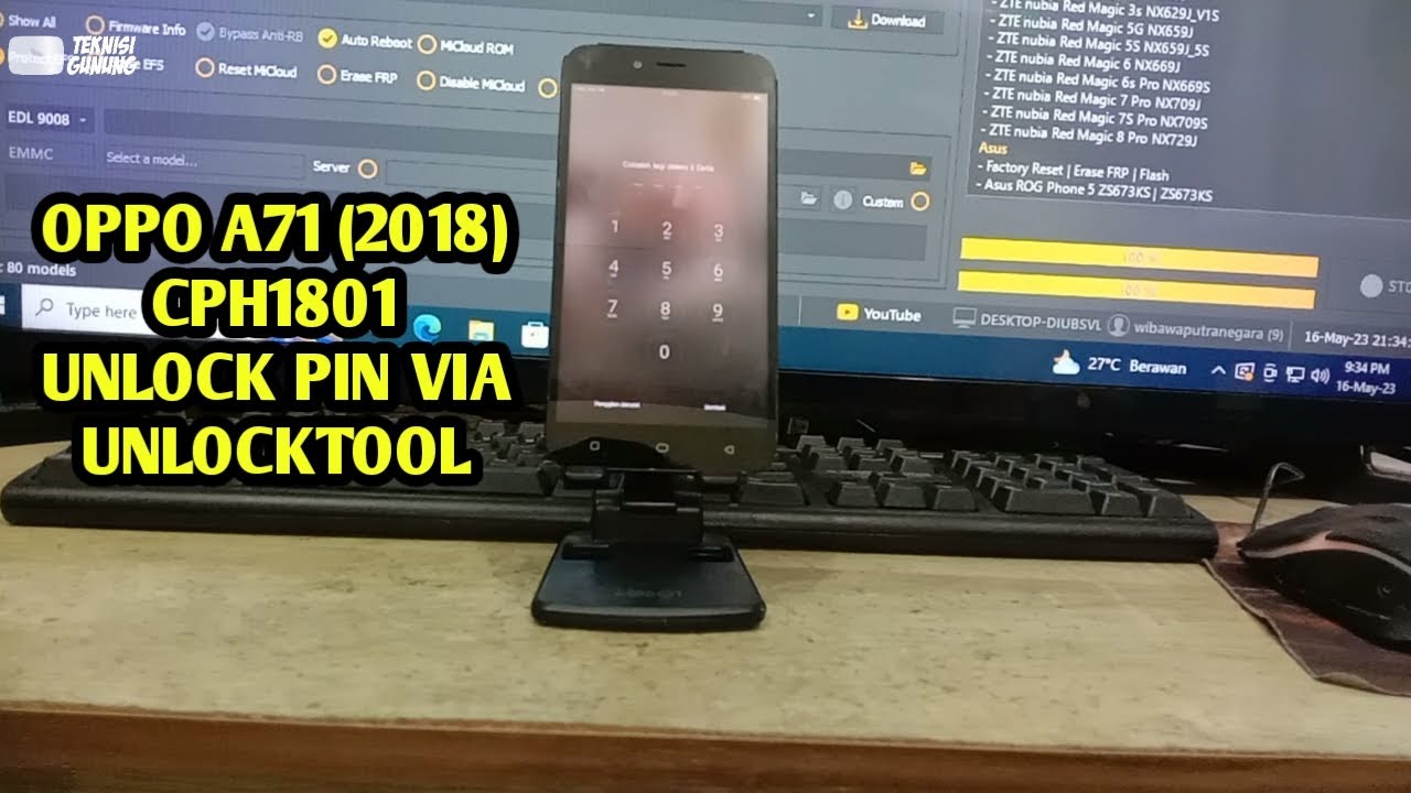 OPPO A71 2018 CPH1801 UNLOCK PIN VIA UNLOCKTOOL - YouTube