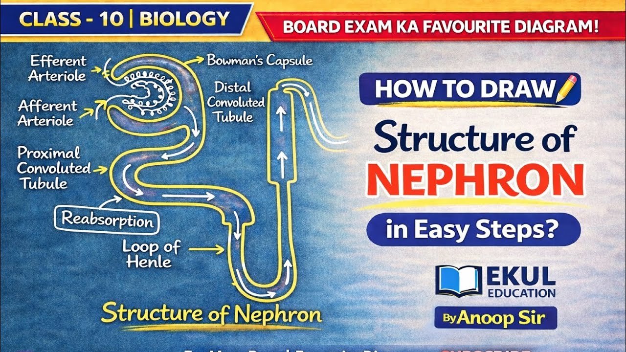 Structure of Nephron in Easy Steps 🔥 | Class 10 Biology | Board Exam ...