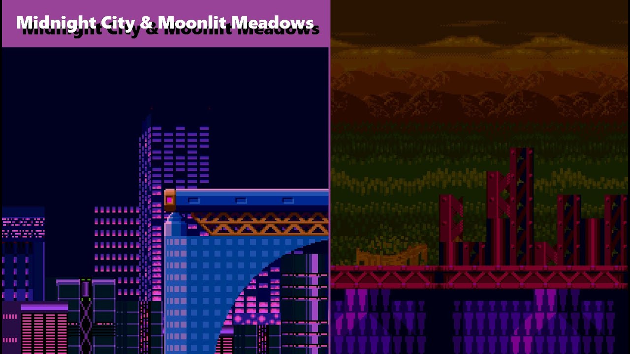 Midnight City Zone & Moonlit Meadows Zone | Classic Sonic Simulator V13 ...