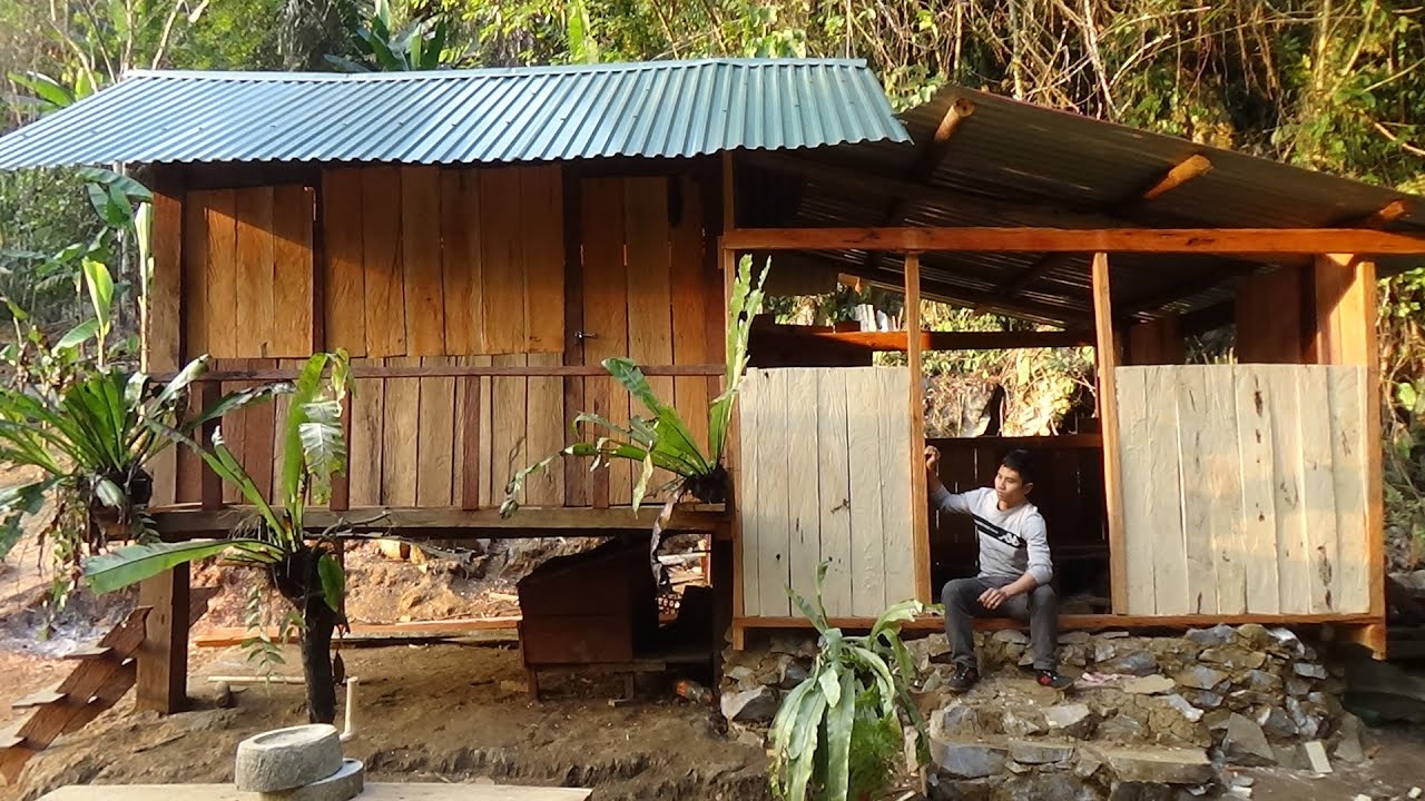 How to make simple wooden wall - Building Complete house in the ...