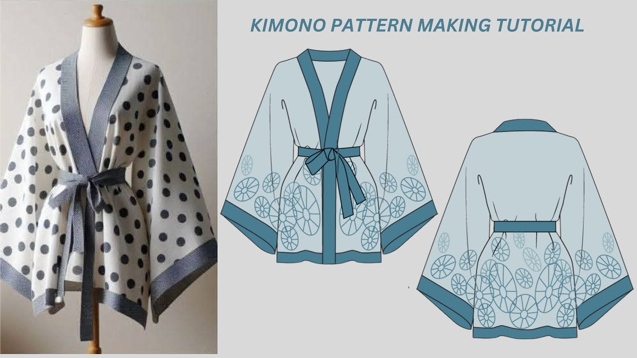DIY Kimono Jacket | Kimono Jacket Pattern Cutting Tuorial For Beginners ...