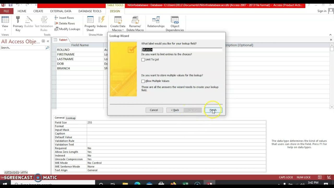 Practical No.- 24(B)Create MS access Database. - YouTube