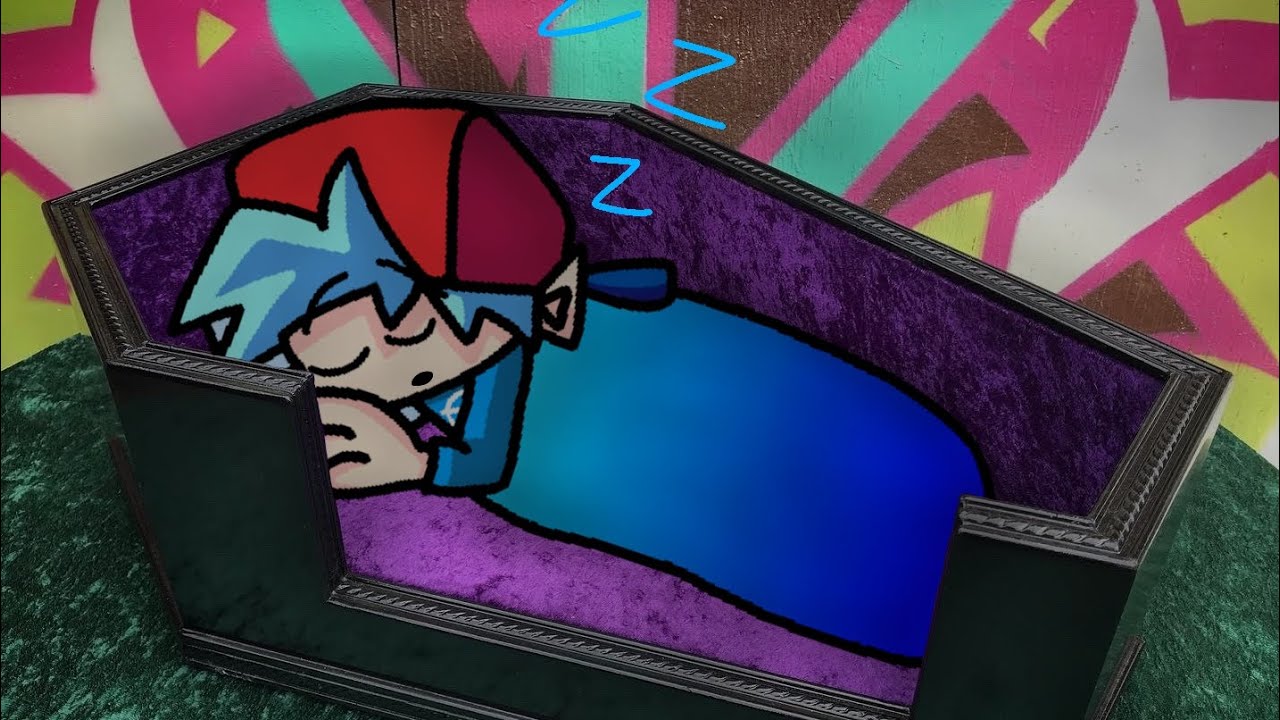 Boyfriend taking a nap in his coffin at night even tho he's a vampire ...