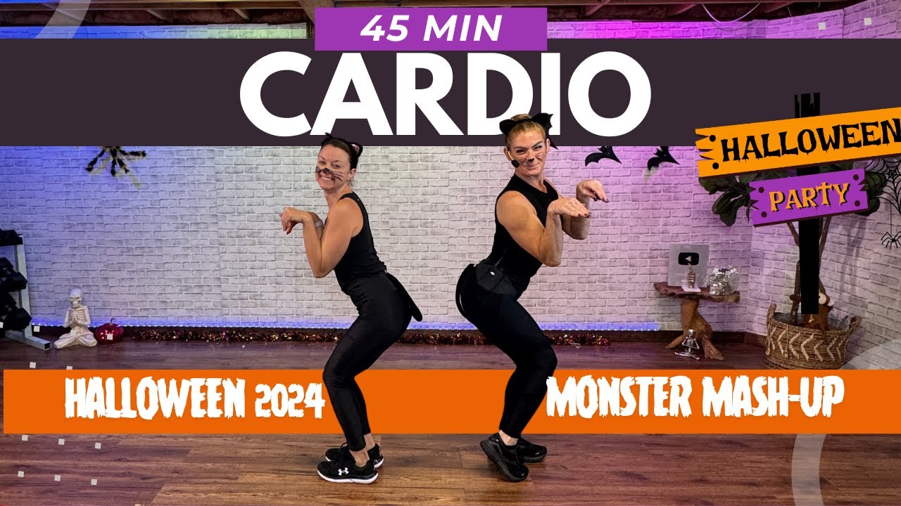 HALLOWEEN CARDIO PARTY WORKOUT - 45 MIN No Equipment - LIVE - YouTube