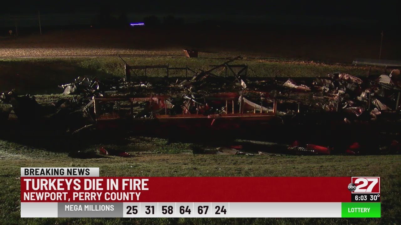 Massive fire in Perry County kills turkeys - YouTube