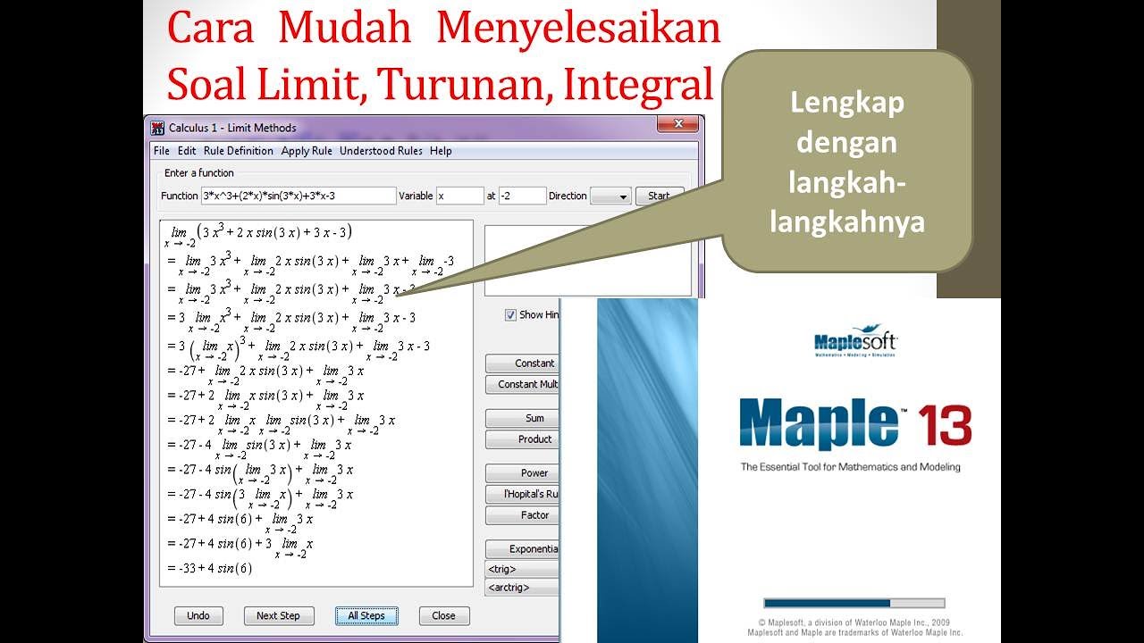 Cara Mudah Menyelesaikan Soal Limit Turunan Integral Menggunakan Maple ...