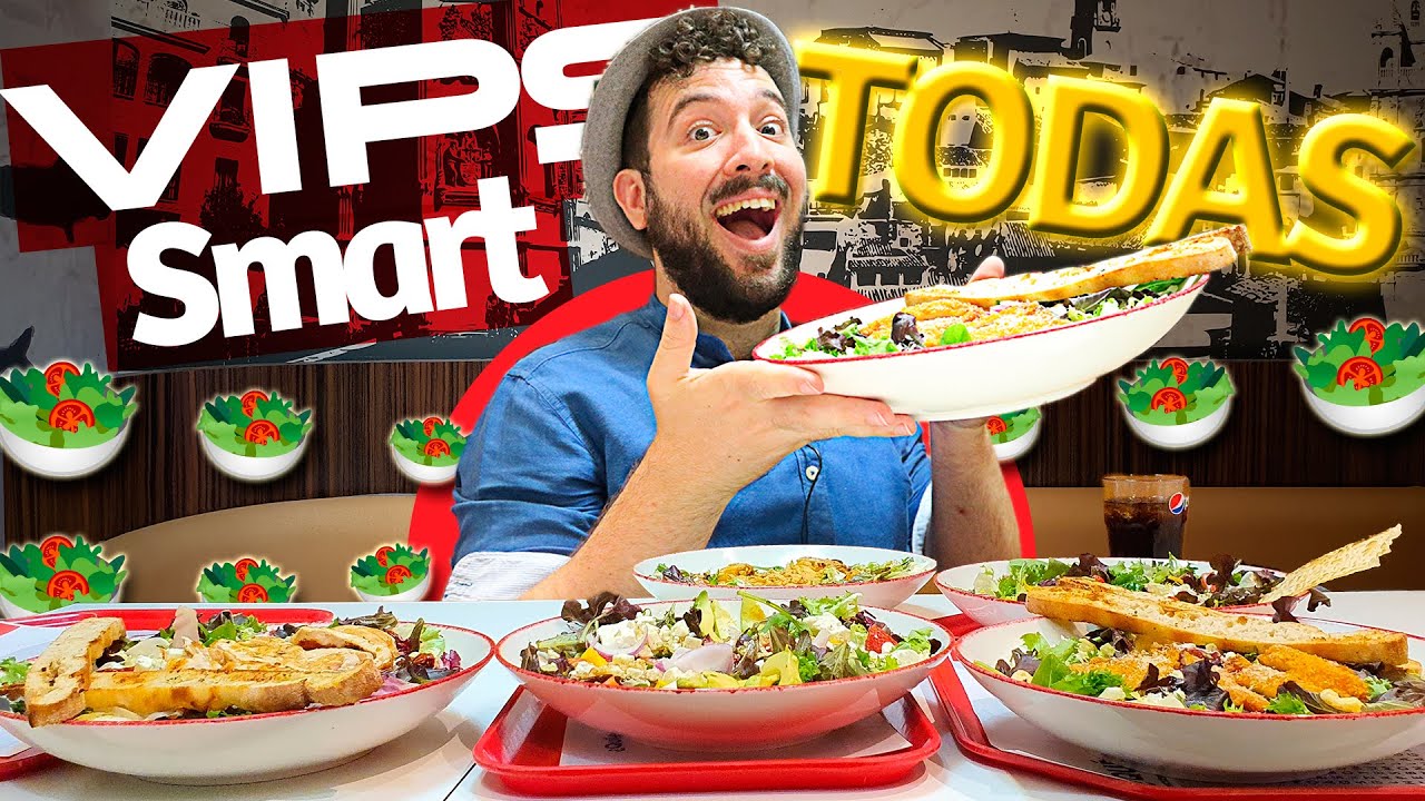 ¡COMIENDO TODAS LAS ENSALADAS VIPS! Pidiendo y probando toda la carta ...