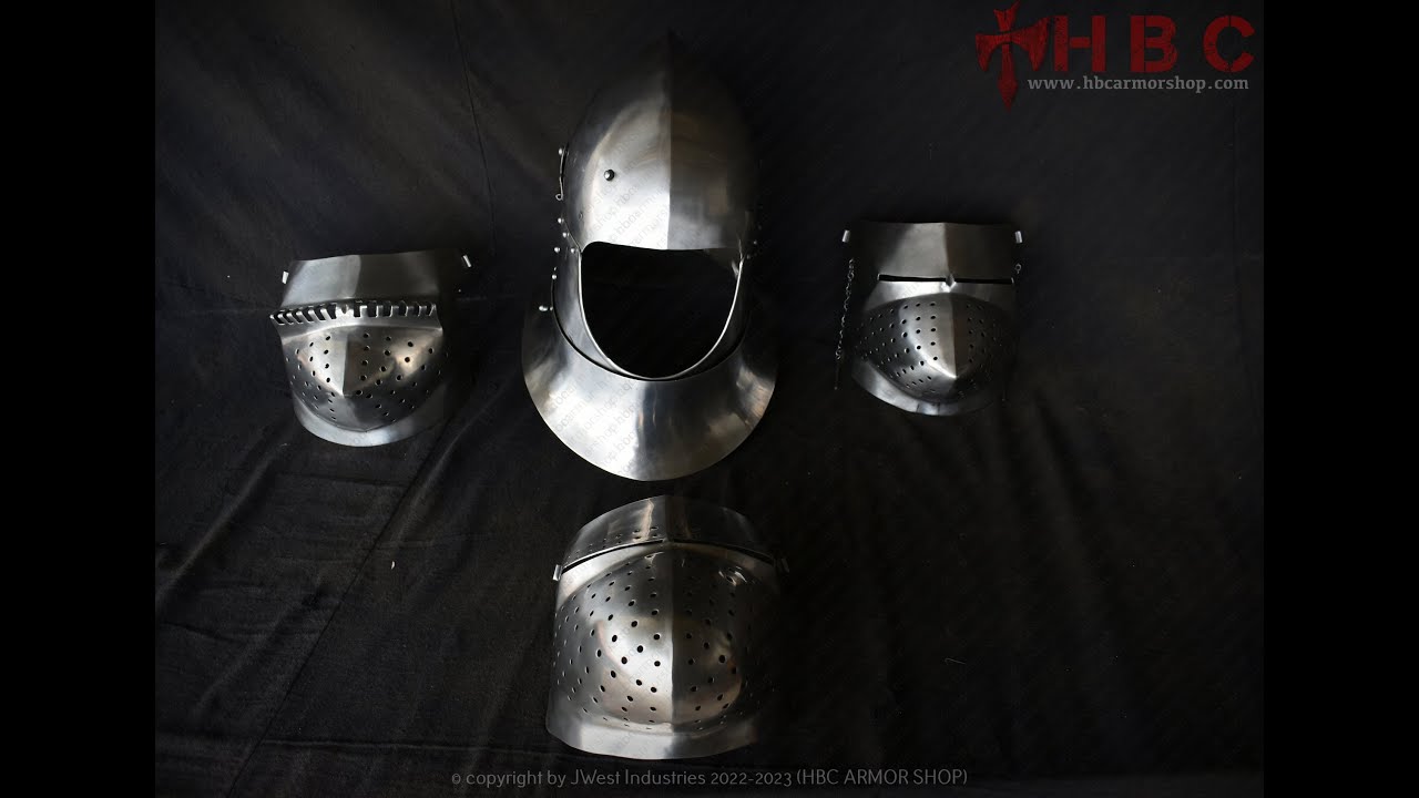 Great Bascinet Helmet with 3 Different Visors - YouTube