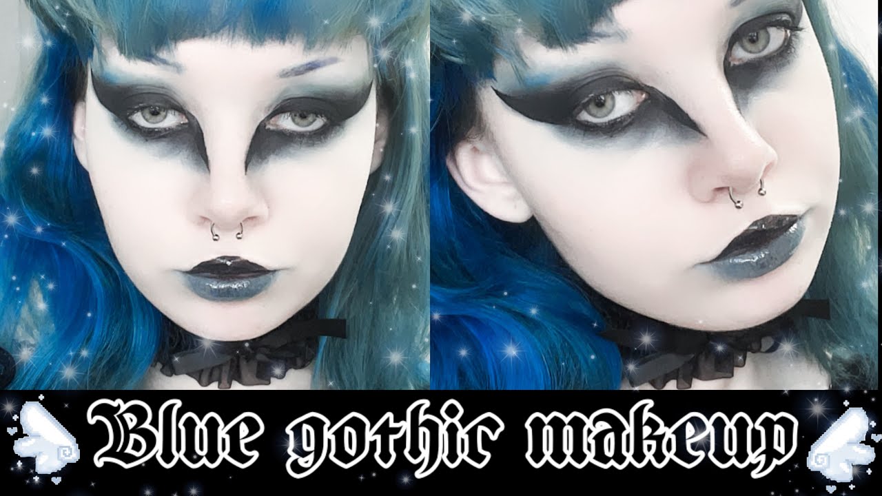 BLUE GOTHIC MAKEUP TUTORIAL - YouTube