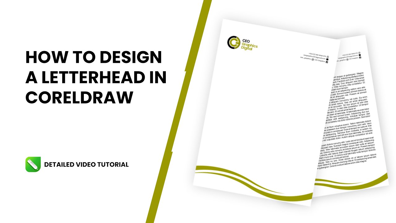 How To Design A Letterhead In CorelDraw From Start to Finish - YouTube