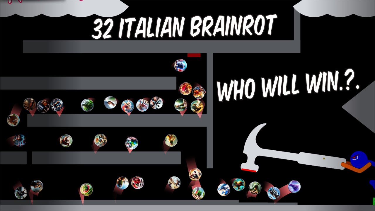 All Italian Brainrot Race Marble Race in Algodoo #7 - YouTube