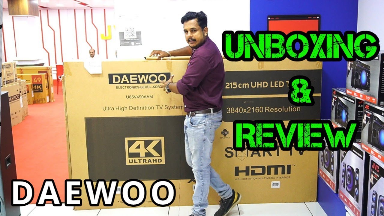DAEWOO ന്റെ 65 ഇഞ്ച് സ്മാർട്ട്‌ TV 65" DAEWOO 4K UHD SMART TV UNBOXING ...