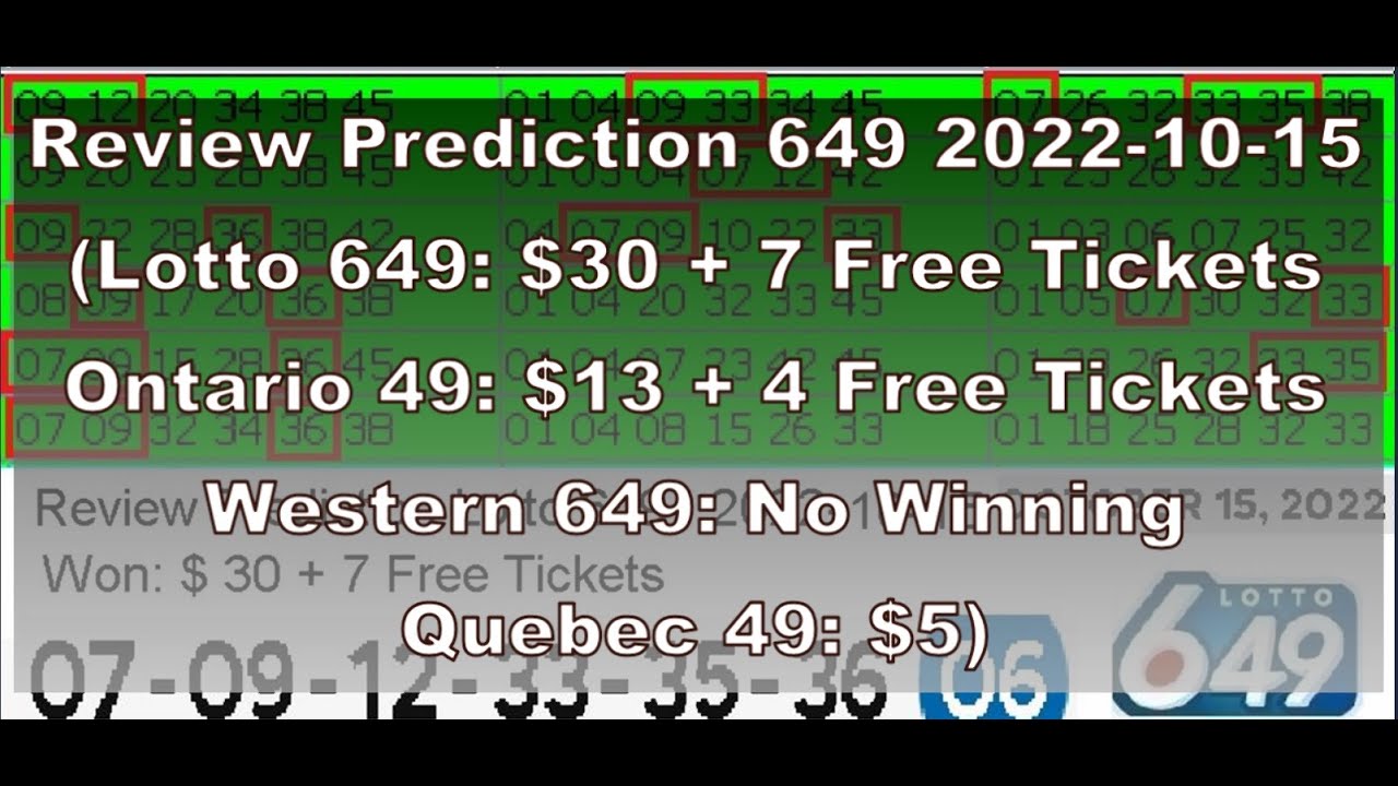 Review Winning Prediction Lotto 6.49 for 2022-10-15 - YouTube